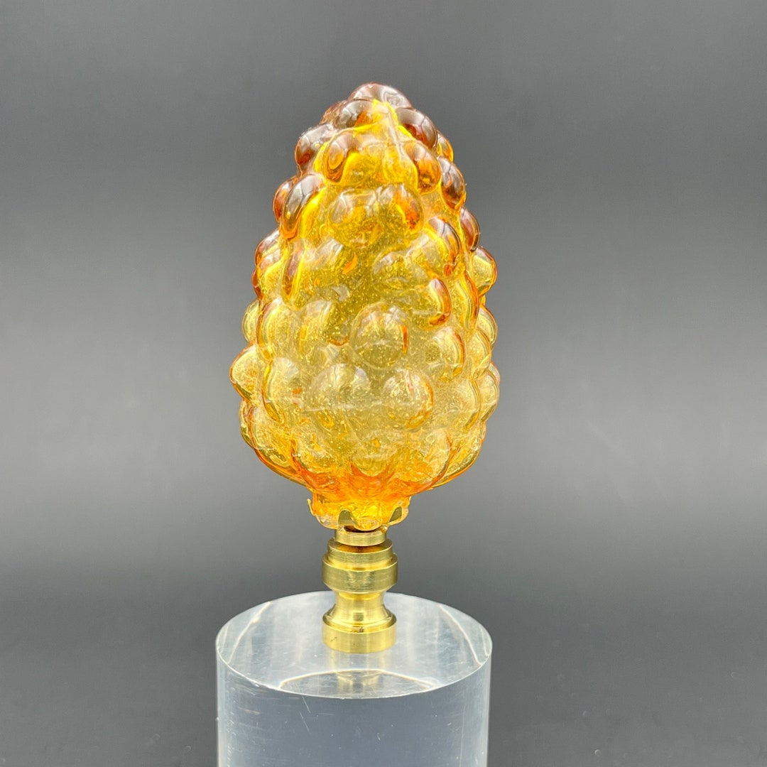 Custom Lamp Finial Featuring an Amber Glass Bunch of Grapes - Etsy