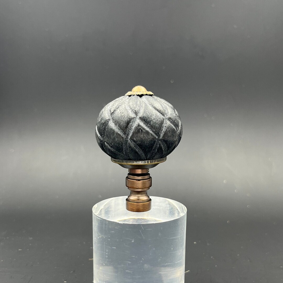 Custom Lamp Finial Featuring an Ebonized Diamond Scored Onion Finial ...