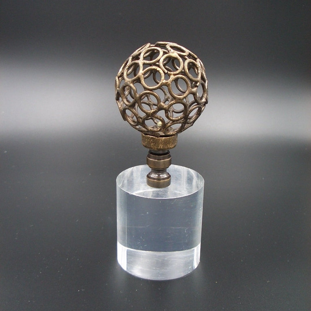 Custom Lamp Finial With a Transparent Bronze Sphere of Small Rings - Etsy