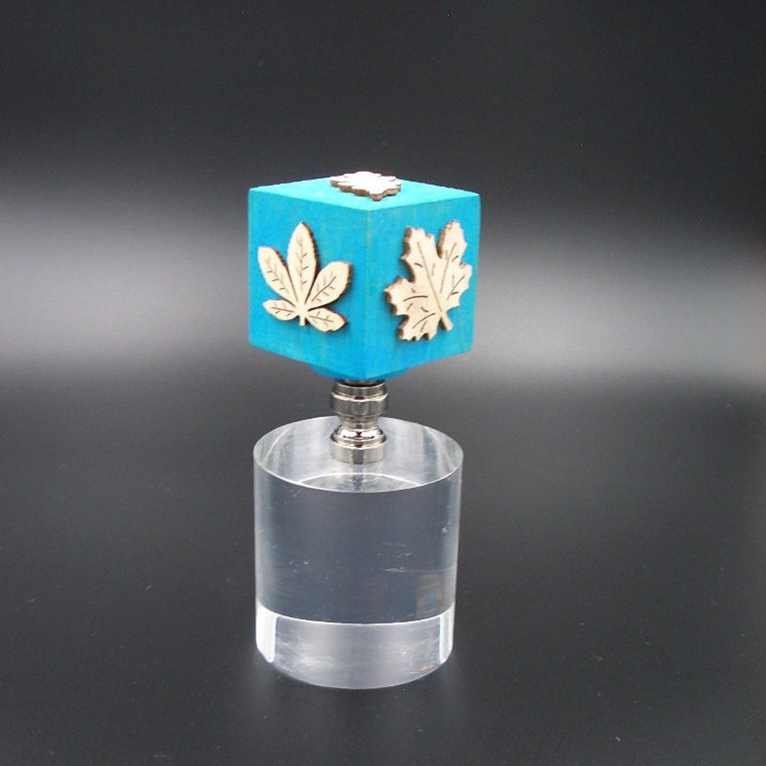 Custom Lamp Finial With a Hand Made and Painted Turquoise Cube - Etsy