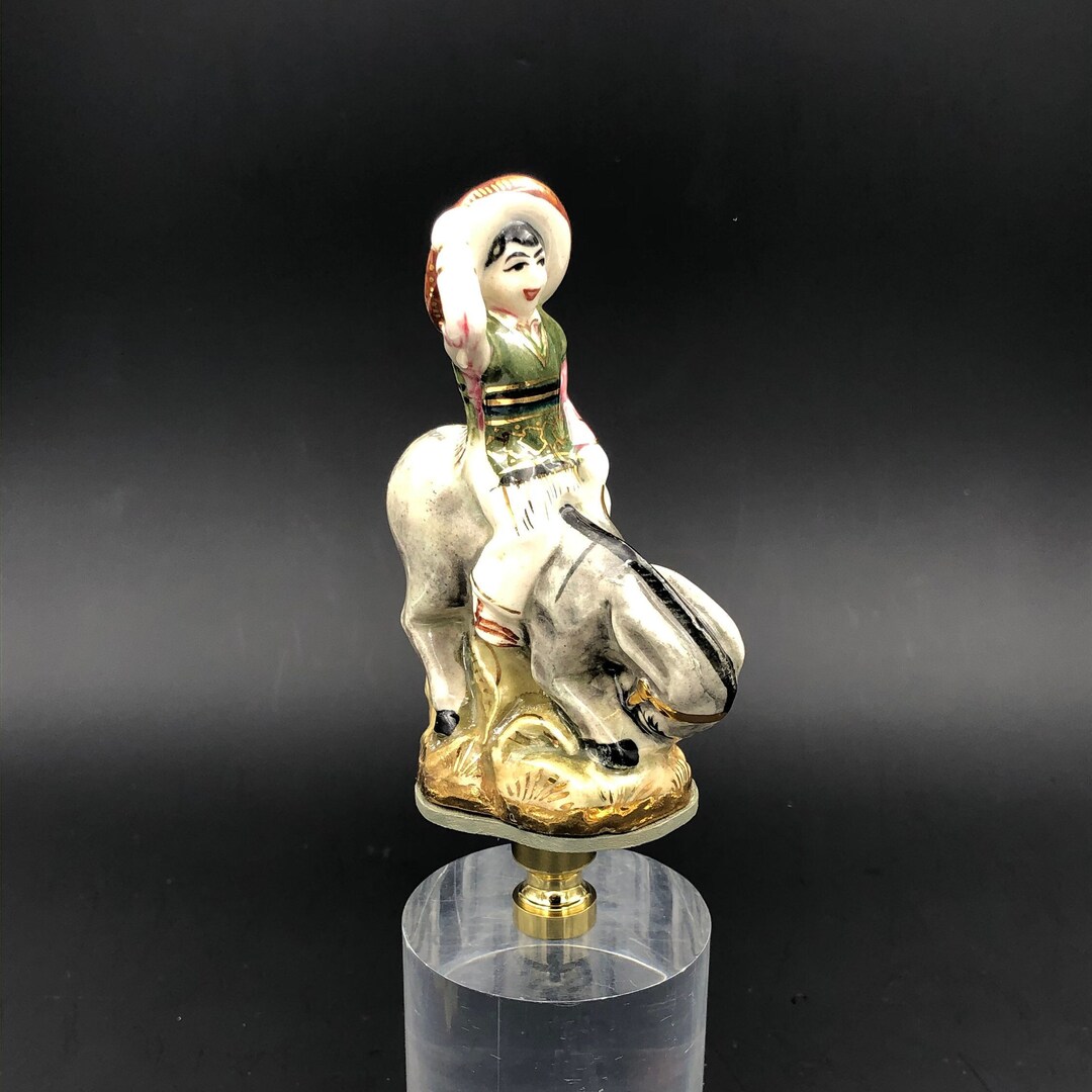 Custom Lamp Finial Featuring a Mexican Cowboy on a Horse - Etsy
