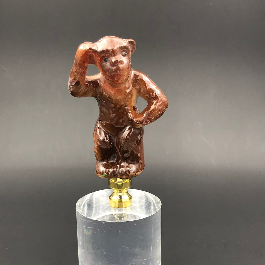 Custom Lamp Finial Featuring a Standing Brown Monkey With His Arm Up - Etsy