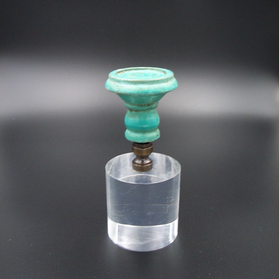 Custom Lamp Finial With a Turned Turquoise Distressed Blue and Gold ...