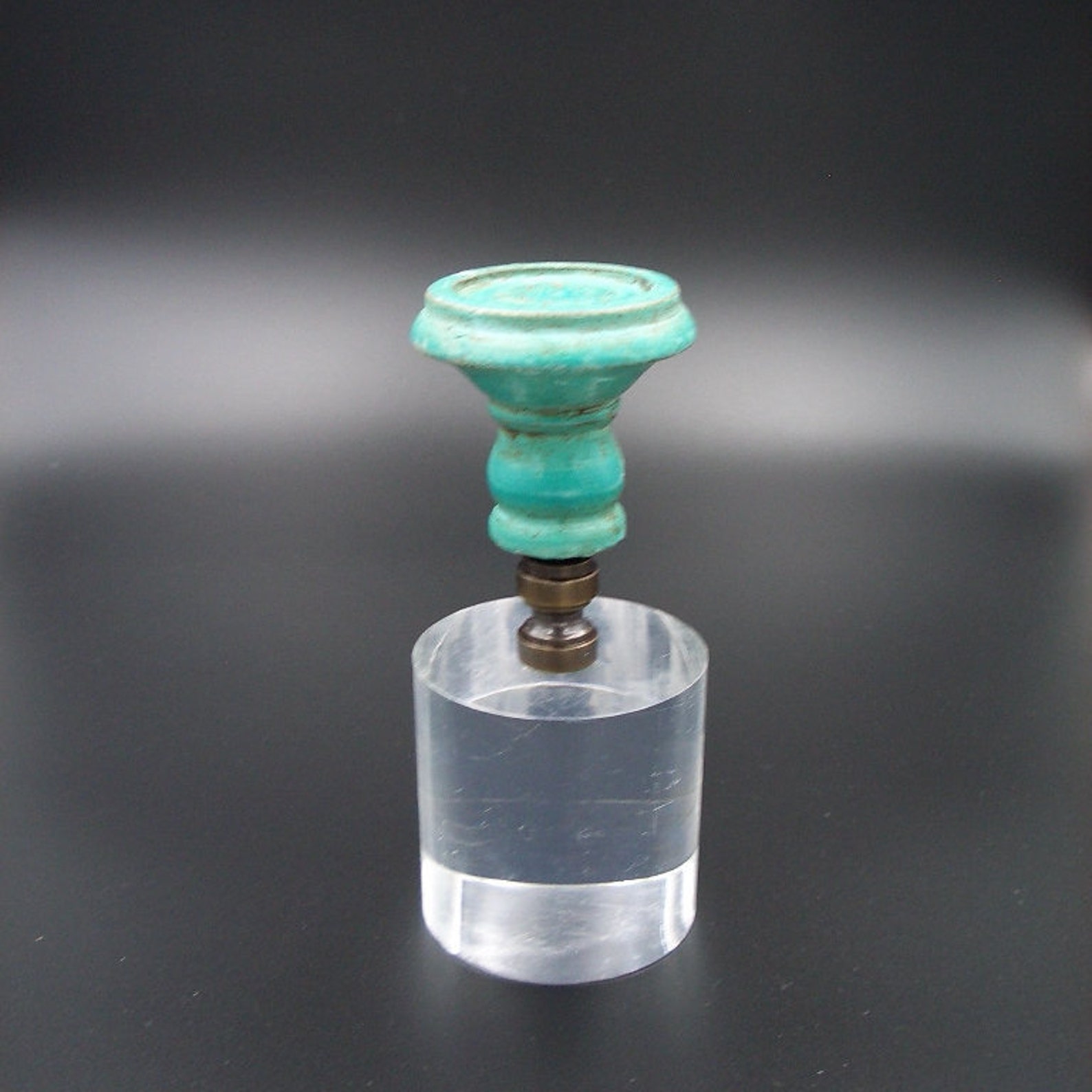 Custom Lamp Finial With a Turned Turquoise Distressed Blue and - Etsy