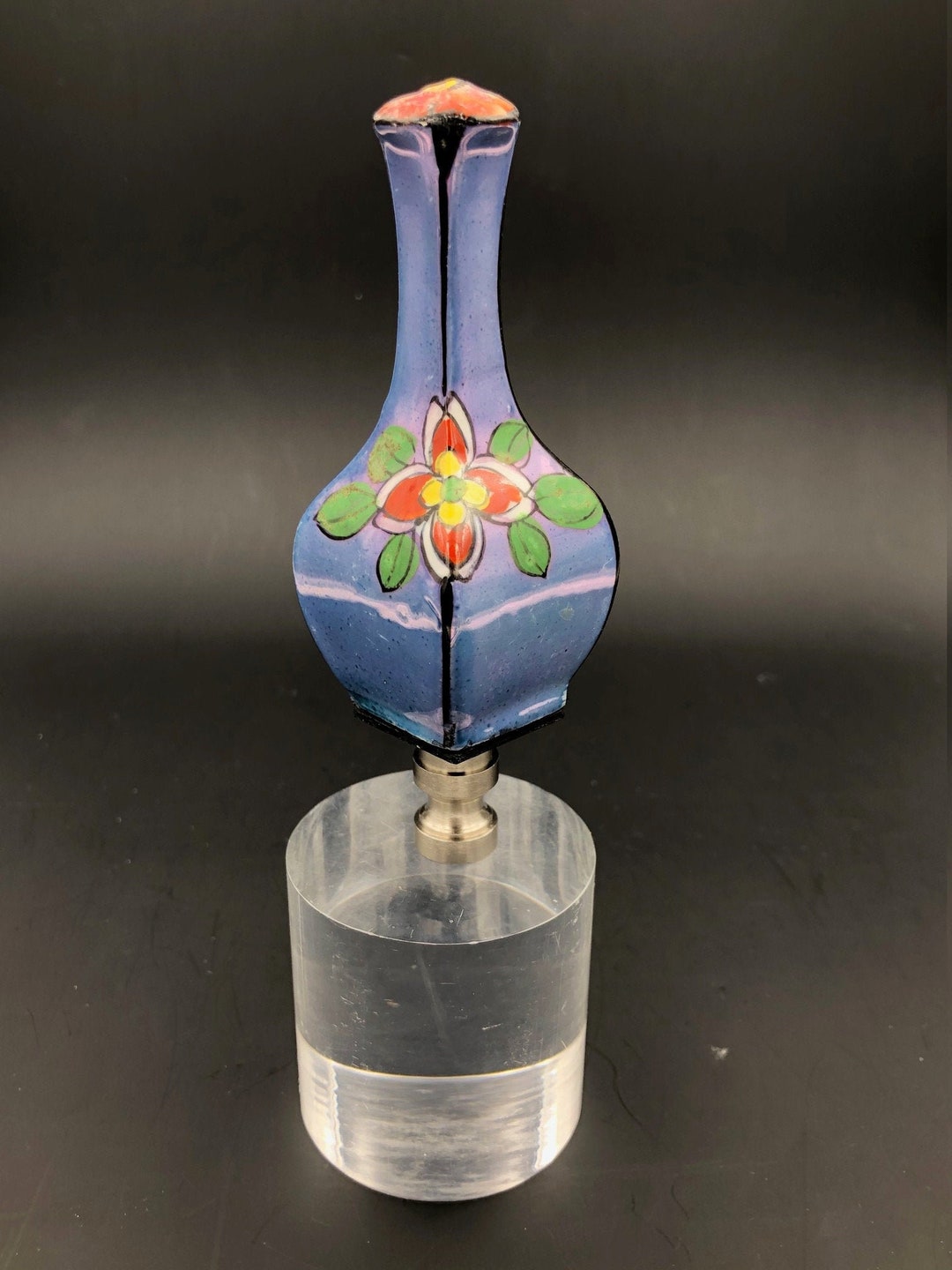 Custom Made Finial Featuring an Art Deco Vase With Floral Cap - Etsy