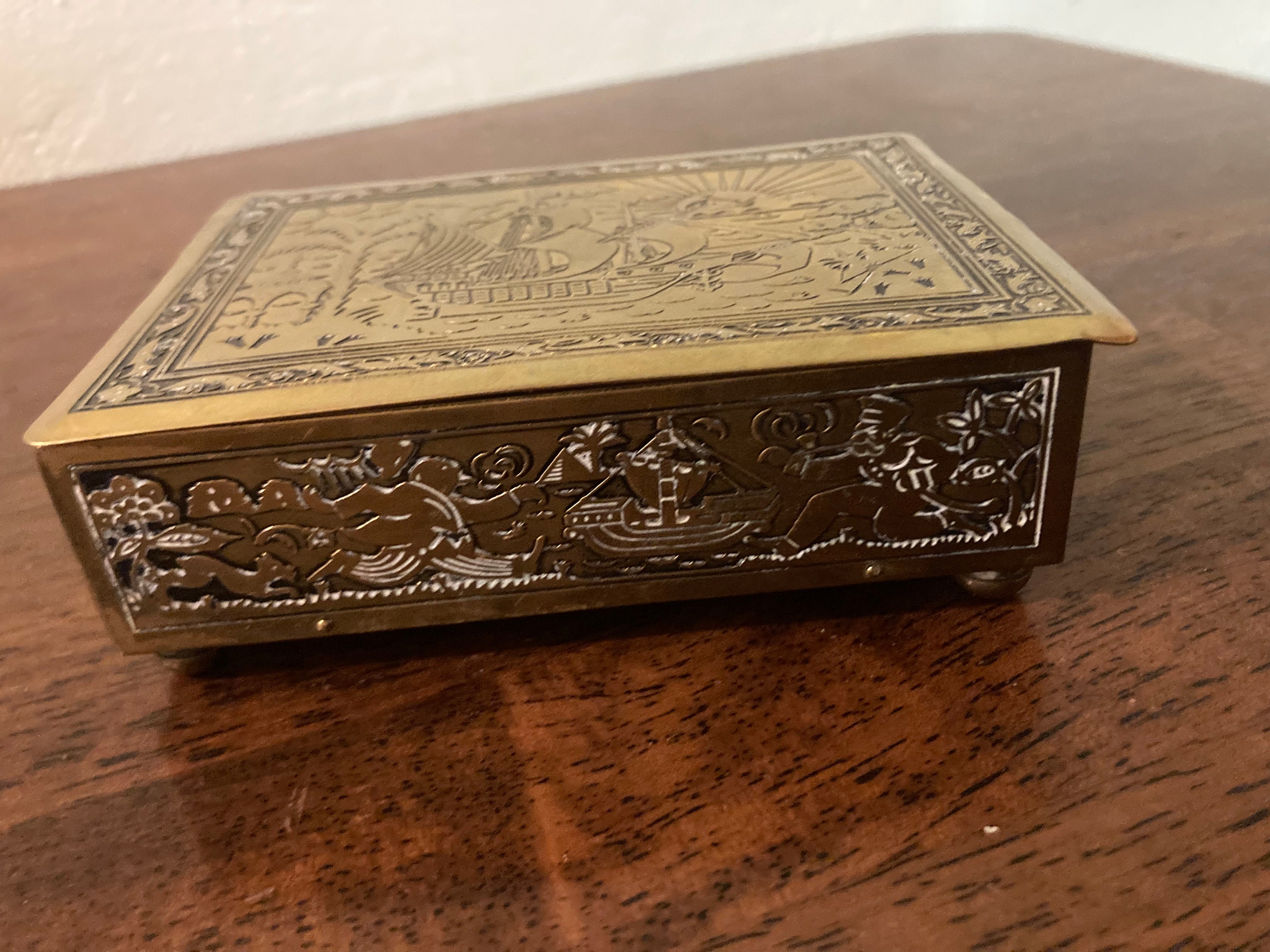 Antique 1920s Beautiful Brass Music Box - Etsy