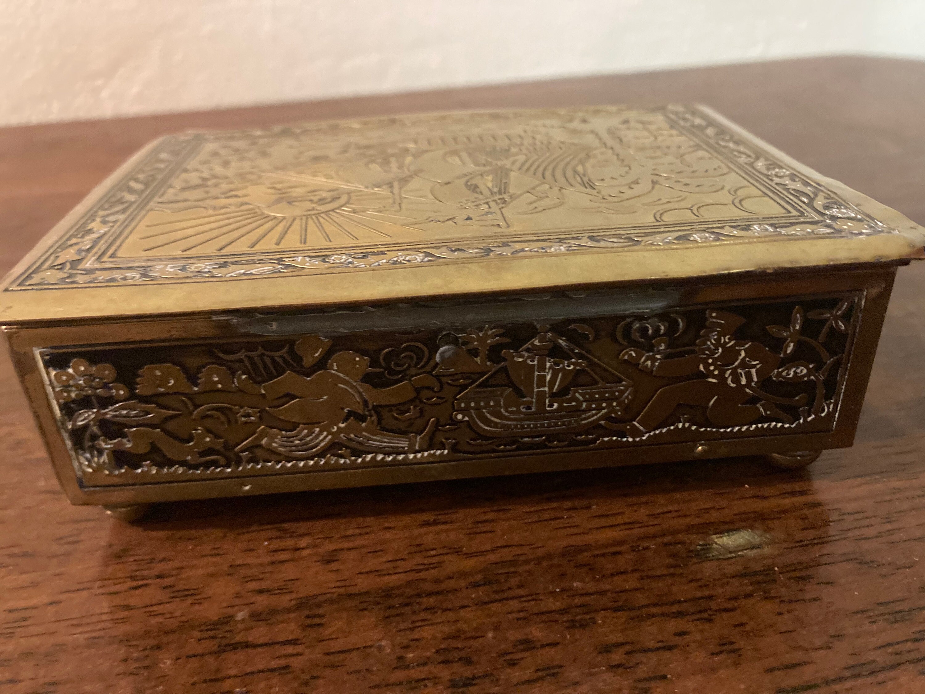 Antique 1920s Beautiful Brass Music Box - Etsy