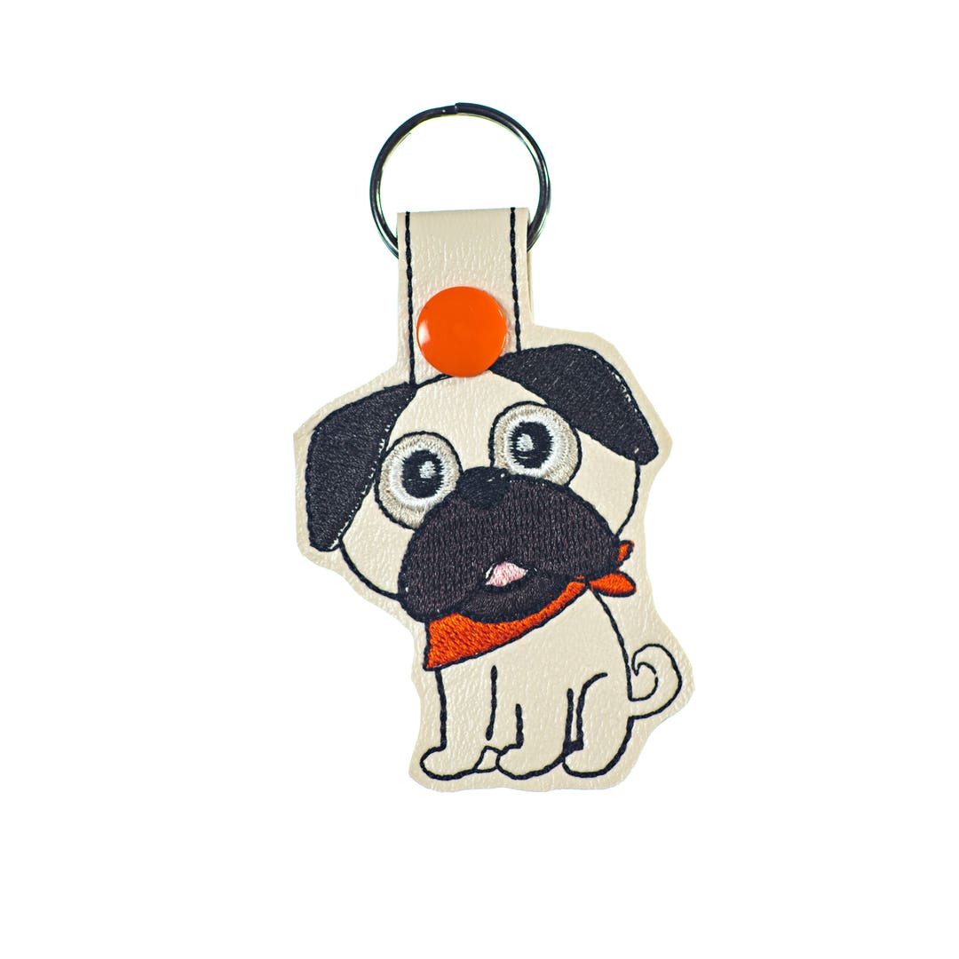 Pug Key Fob – Marine Vinyl Dog Key Chain, Animal Lover Gift - Etsy