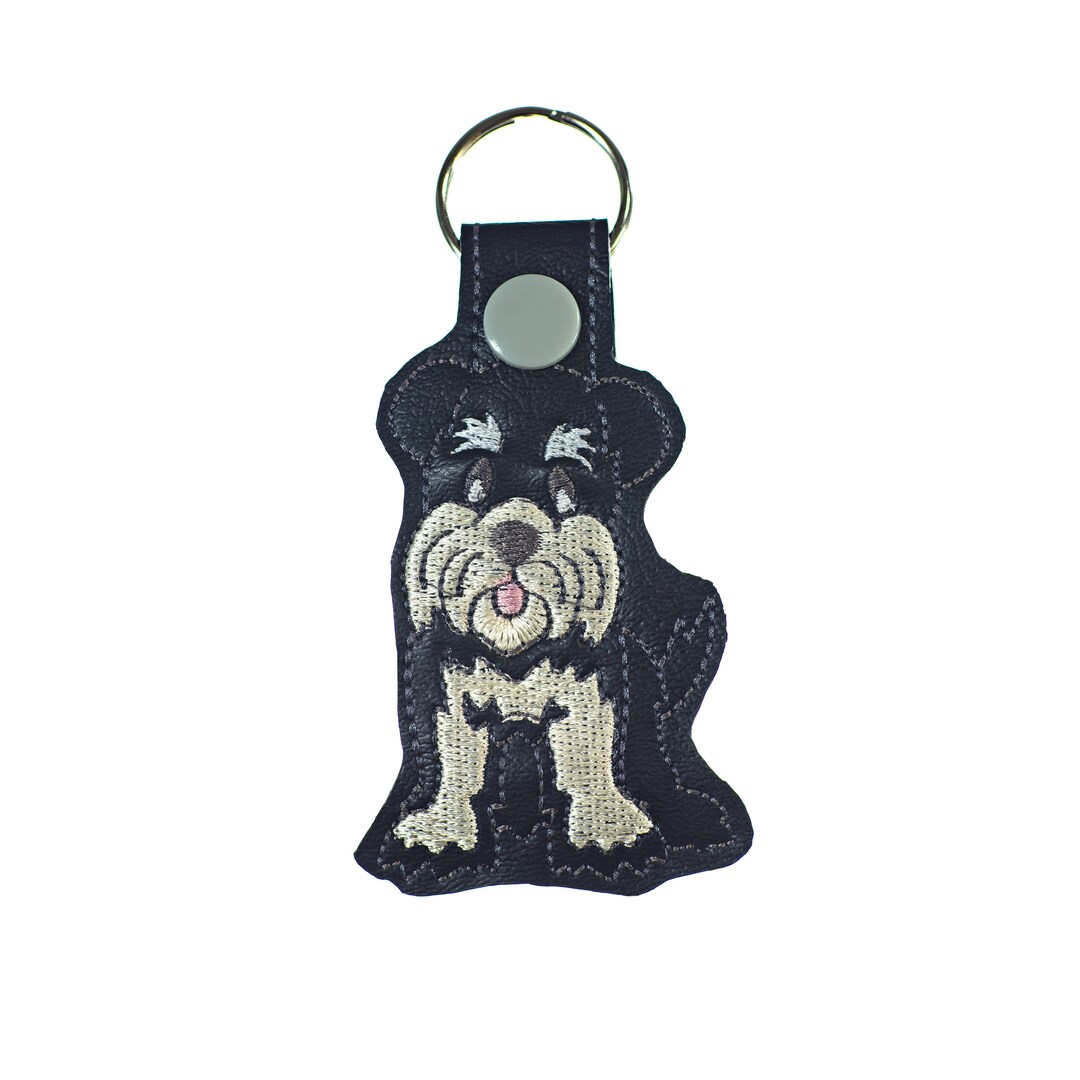 Schnauzer Key Fob – Marine Vinyl Dog Key Ring - Etsy