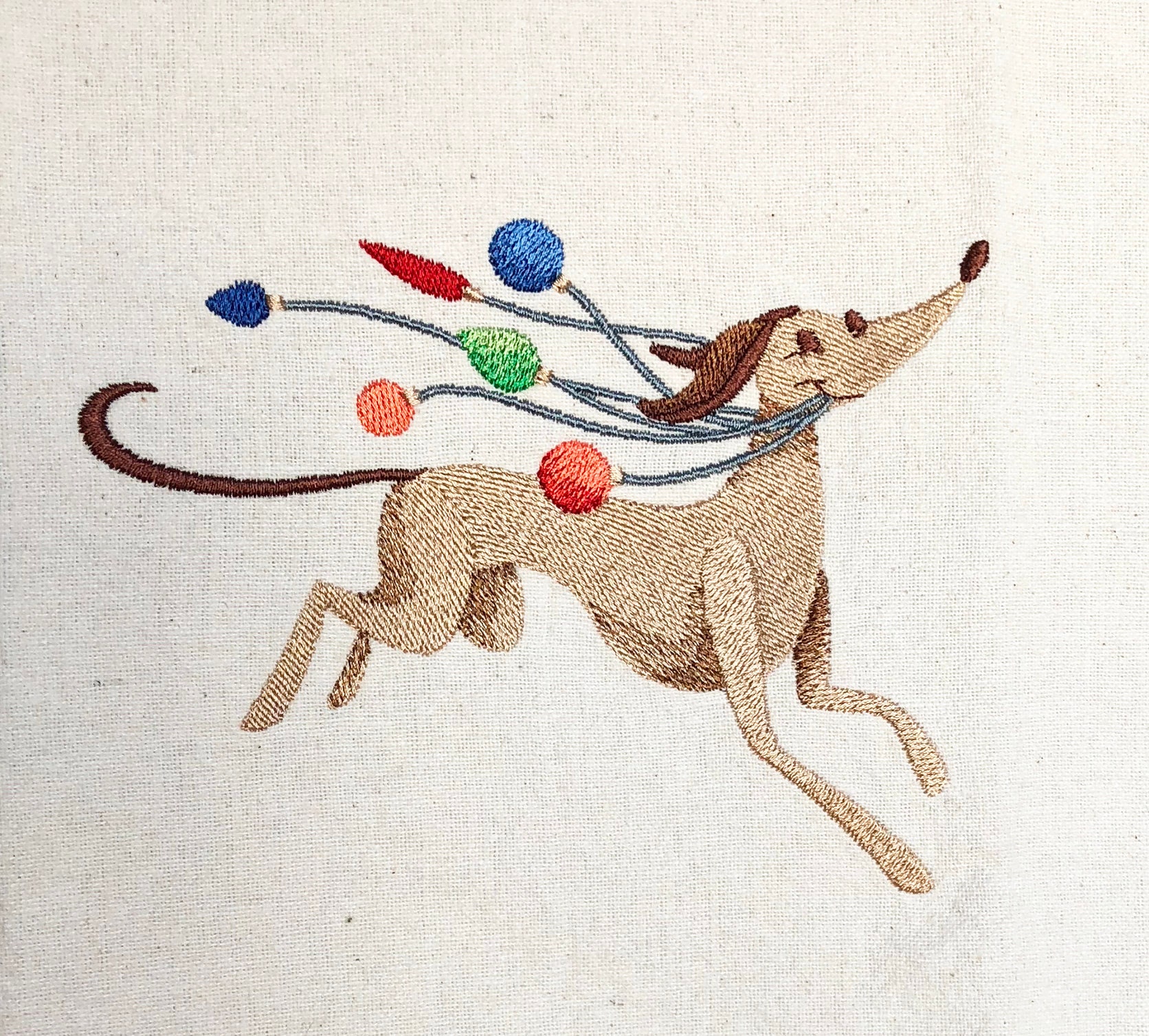 Greyhound Christmas Gift for Women Embroidered Christmas Tea - Etsy