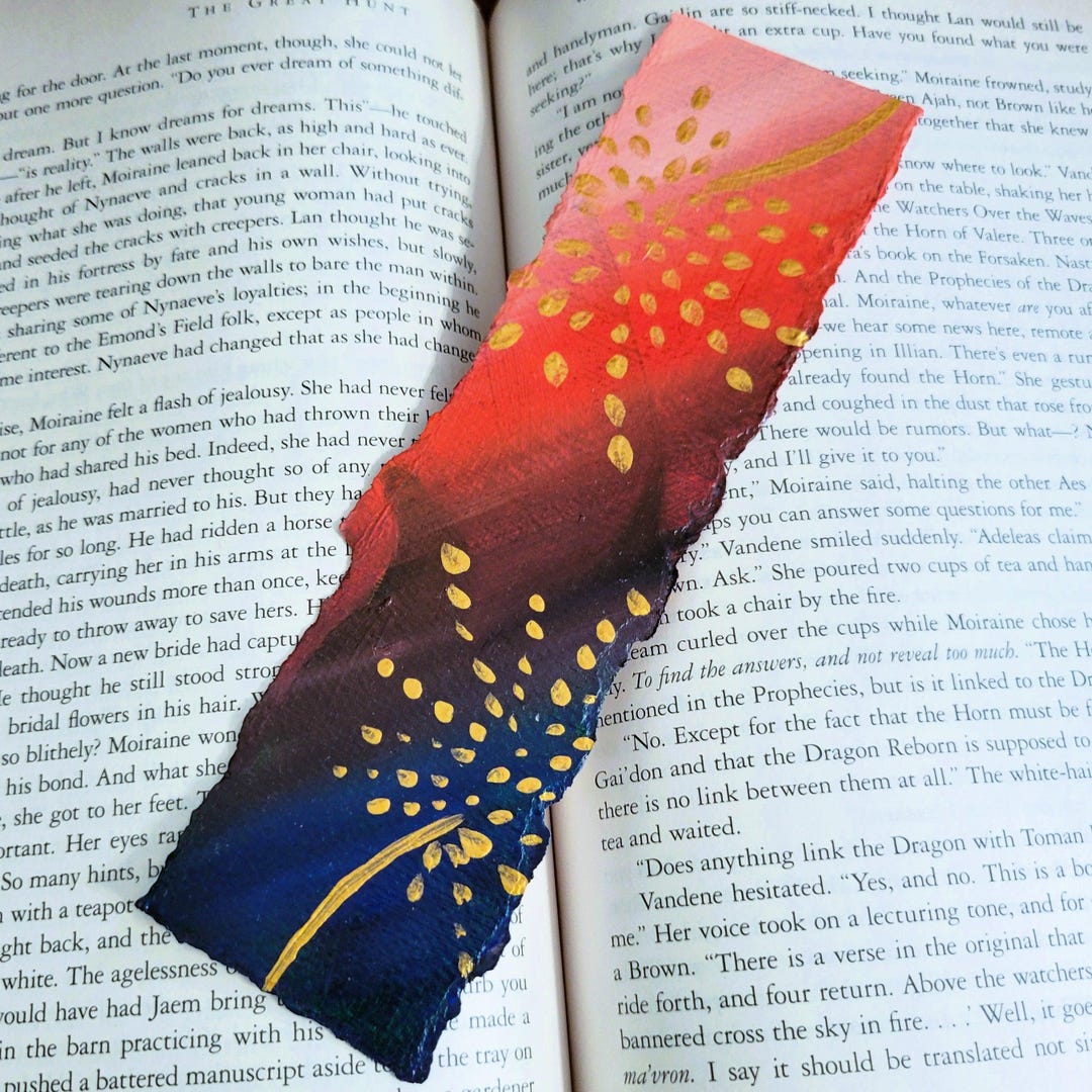 Fireworks Painted Bookmark Reading Accessories Gifts for Readers Gold ...
