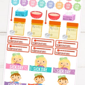 Sick Day Planner Stickers Set for Recollections Happy - Etsy