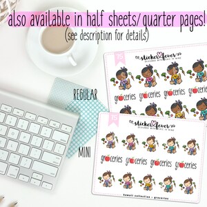 Groceries Kawaii Chibi Character Planner Stickers for Recollections ...