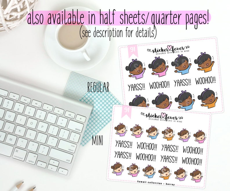 Hurray Happy Kawaii Chibi Character Planner Stickers for | Etsy