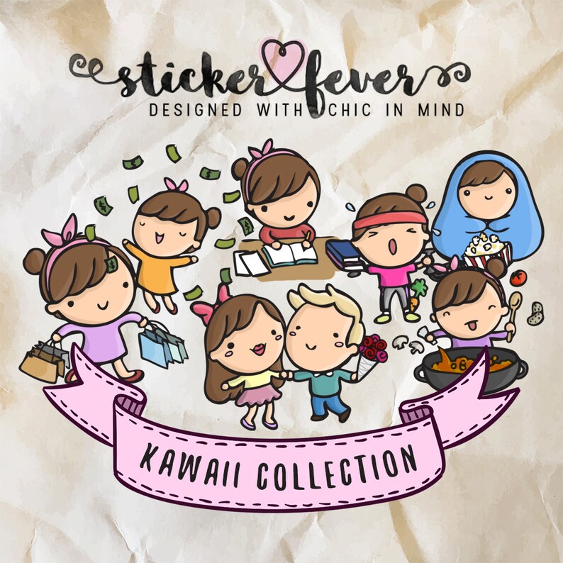 Work Kawaii Chibi Character Planner Stickers for - Etsy