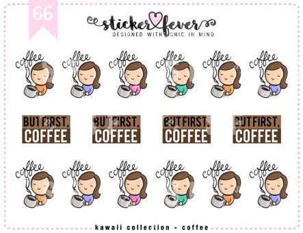 Coffee Kawaii Chibi Character Planner Stickers for - Etsy