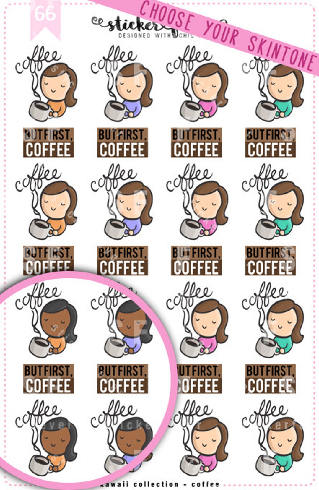 Coffee Kawaii Chibi Character Planner Stickers for Recollections, Happy ...