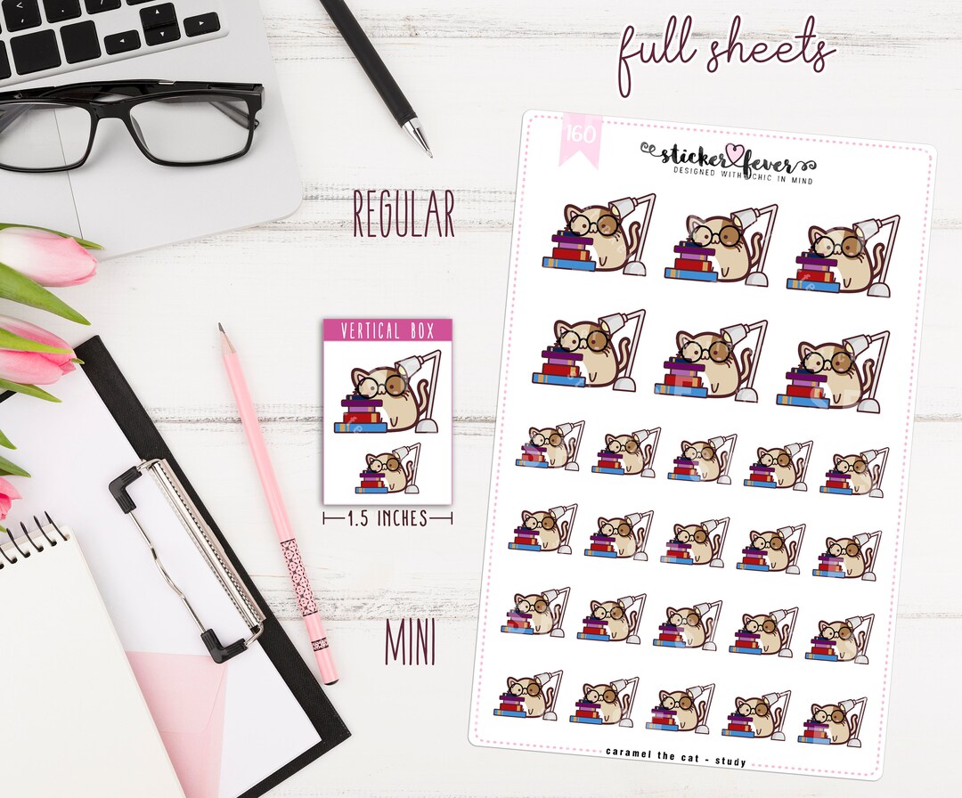 Caramel the Cat Study Planner Stickers for Recollections - Etsy