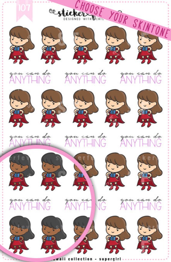 Supergirl Gemma Superhero Kawaii Chibi Character Planner | Etsy