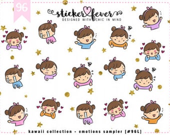 Hurray Happy Kawaii Chibi Character Planner Stickers for | Etsy