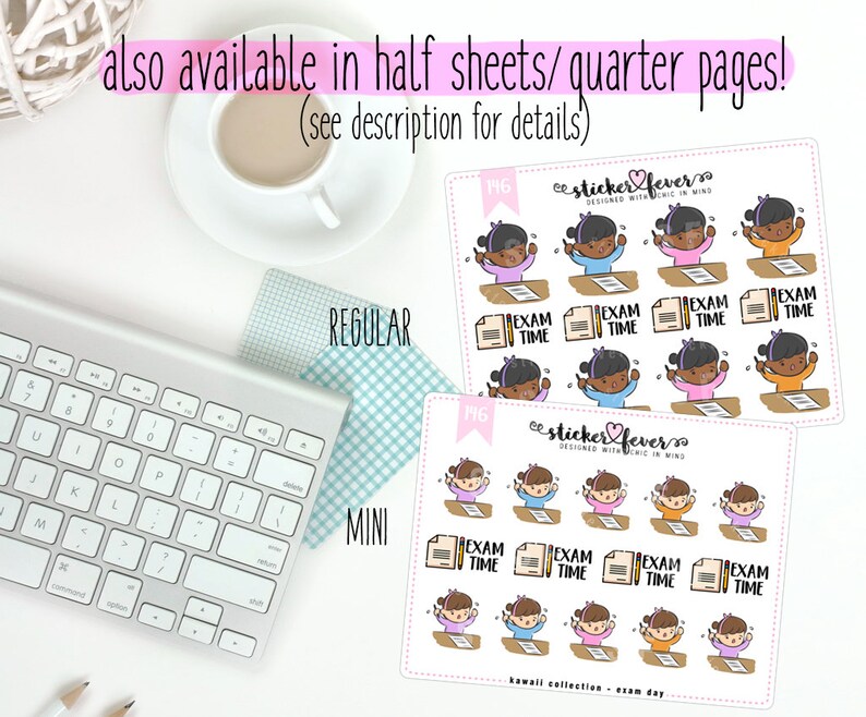 Exam Day Gemma Kawaii Chibi Character Planner Stickers for | Etsy
