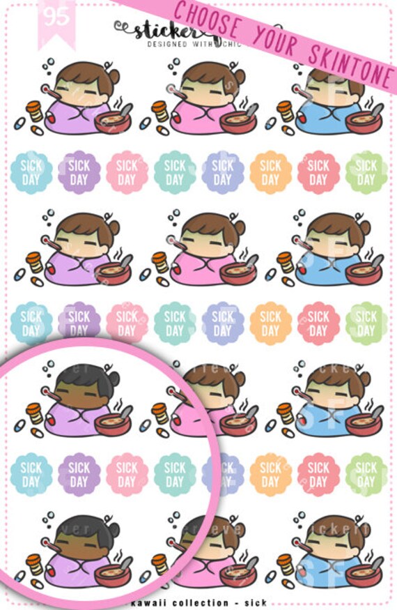 Sick Kawaii Chibi Character Planner Stickers for | Etsy