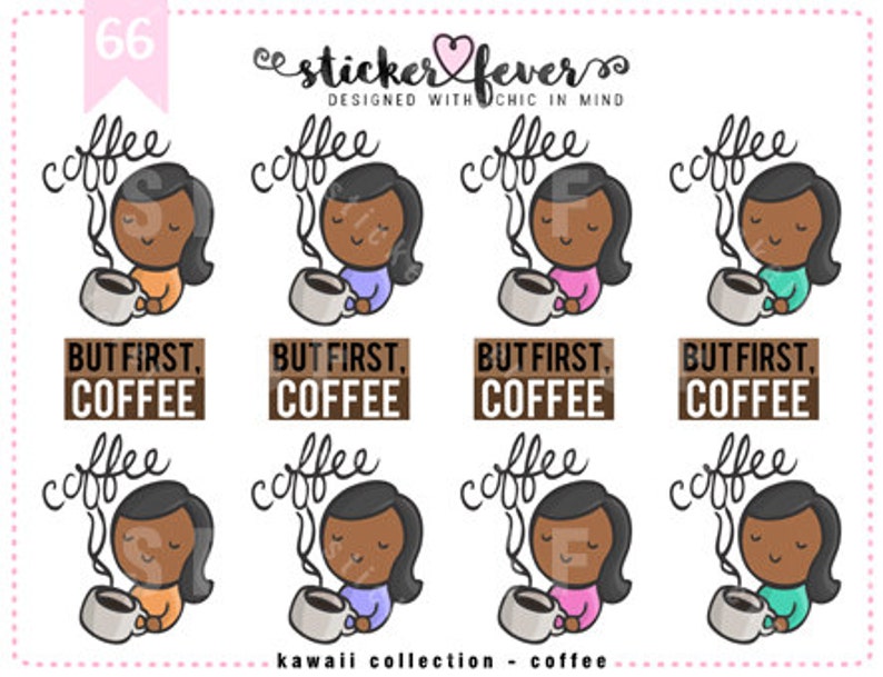 Coffee Kawaii Chibi Character Planner Stickers for - Etsy
