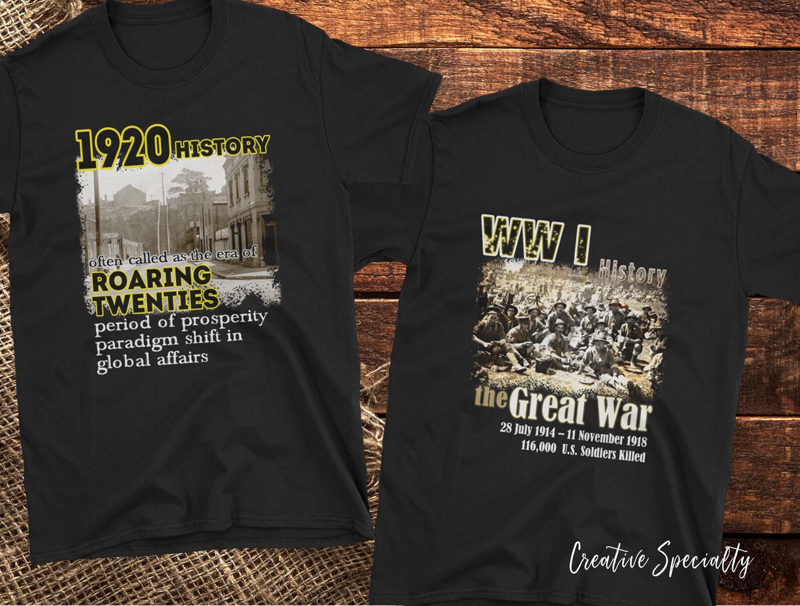History T Shirt, 1920 History, World War One, WW1, the Roaring Twenties ...