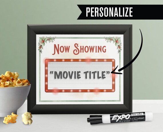 Christmas Movie Sign / Custom Movie Sign / Holiday Movie Night Sign ...