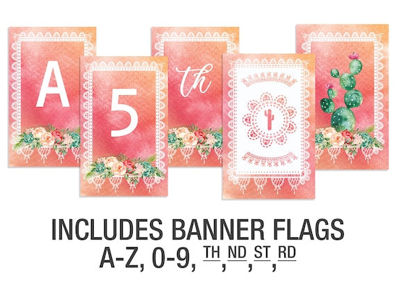 Fiesta Party Banner / Tropical Fiesta Banner / Printable Decorations ...