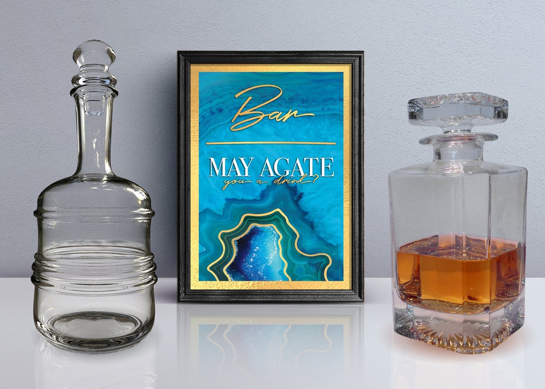 Printable Geode Bar Sign / Agate Cocktail Party Decor / Printable ...