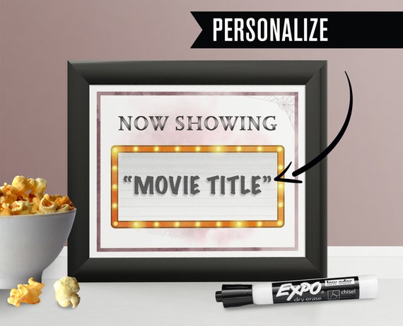 Halloween Movie Sign / Custom Movie Sign / Halloween Movie Night Sign ...
