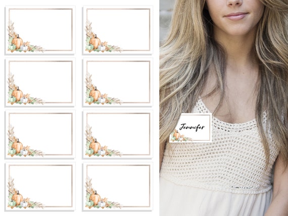 Printable Fall Name Tags Friendsgiving Name Tags Thanksgiving 