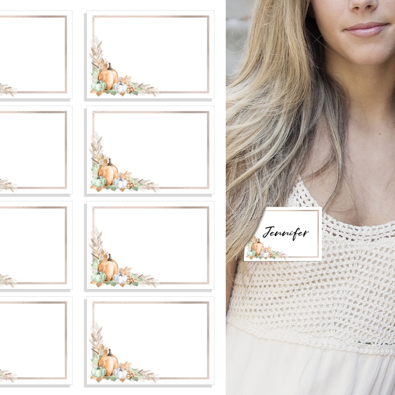 Fall Name Tag Printables - Etsy