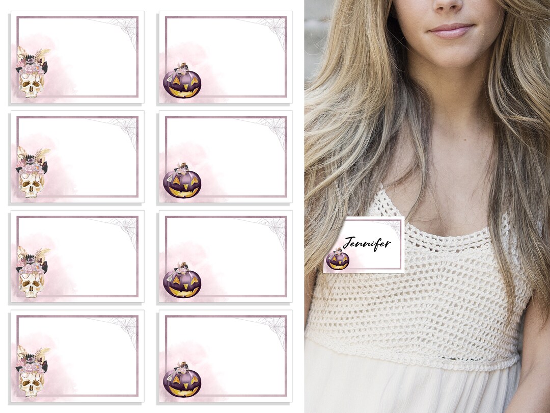 Printable Halloween Name Tags / Pumpkin Name Tags / Halloween Name ...