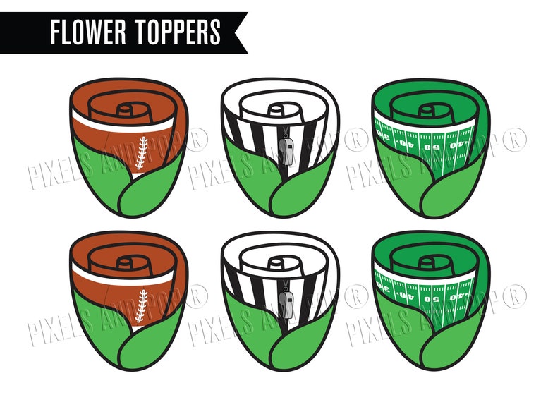 DIY Football Bouquet: Printable Rose Toppers & Leaf Wraps (PDF Download ...
