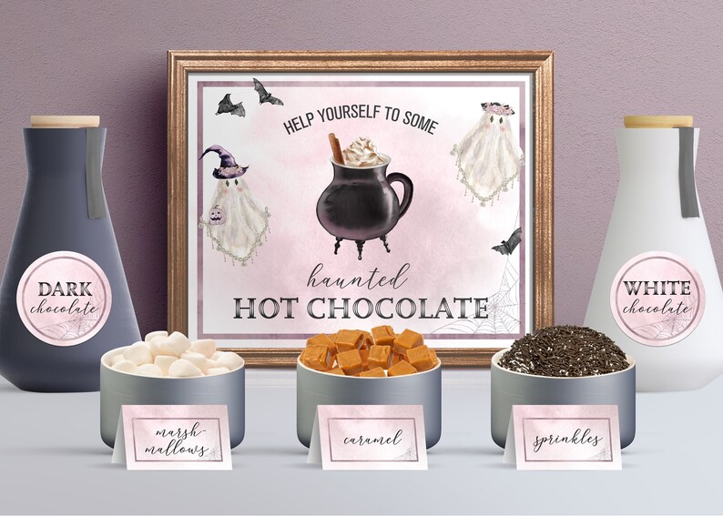 Halloween Hot Cocoa Bar Kit / Printable Hot Chocolate Bar Set - Etsy