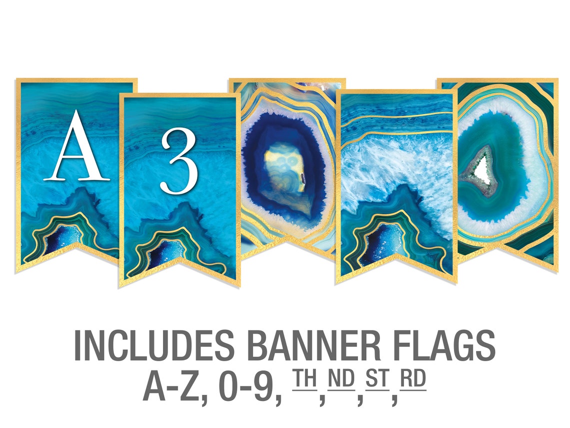 Custom Geode Crystal Printable Banner / Printable Decorations - Etsy