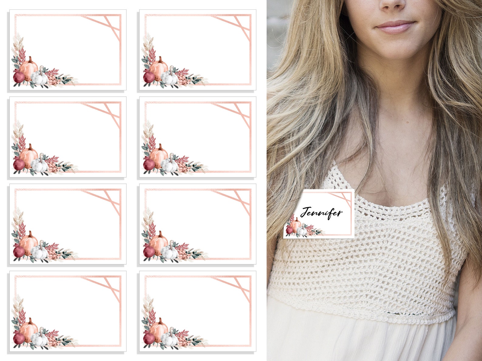 Printable Fall Name Tags // Friendsgiving Name Tags // - Etsy