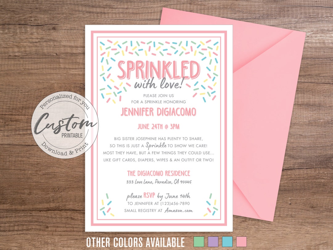 Custom Sprinkle Invitation / Baby Shower Invitation / Sprinkle Baby ...