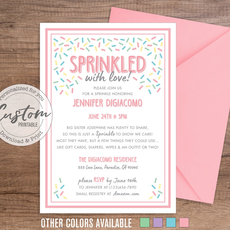 Sprinkle Invitations - Etsy