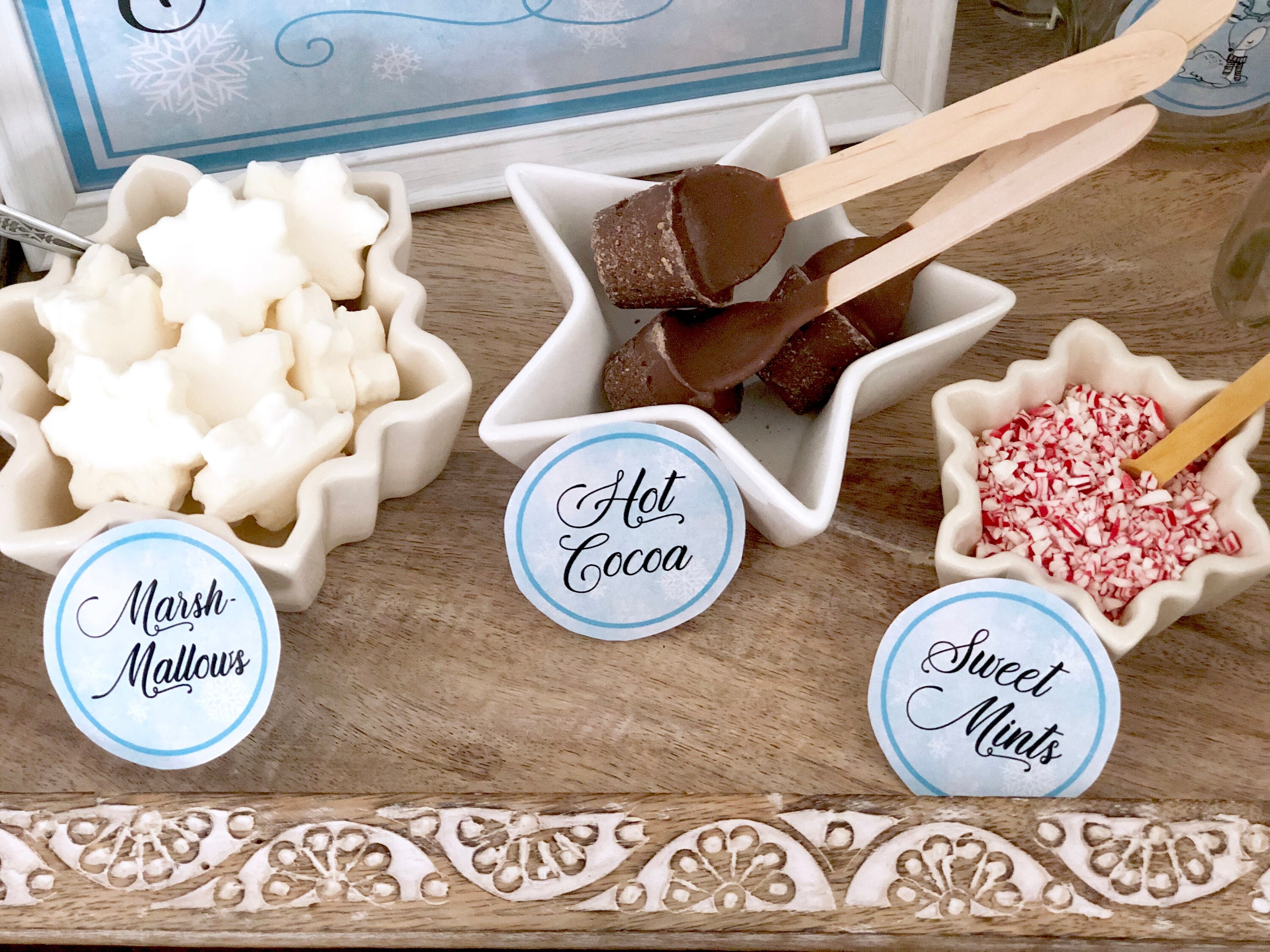 Winter Hot Cocoa Bar Kit: Blue & White Sign and Labels (PDF Download ...