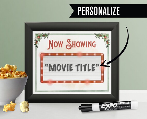 Christmas Movie Sign / Custom Movie Sign / Holiday Movie Night Sign ...