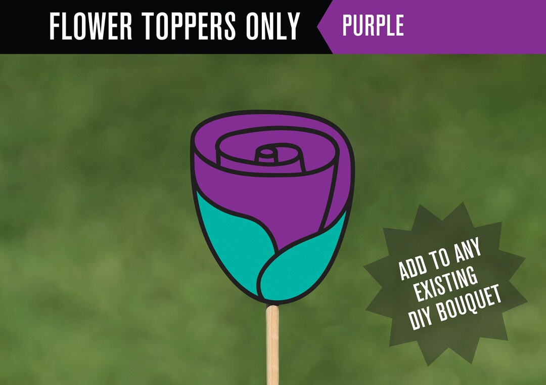 Purple Rose Toppers: DIY Gift Bouquet Add-on (PDF Download) - Etsy