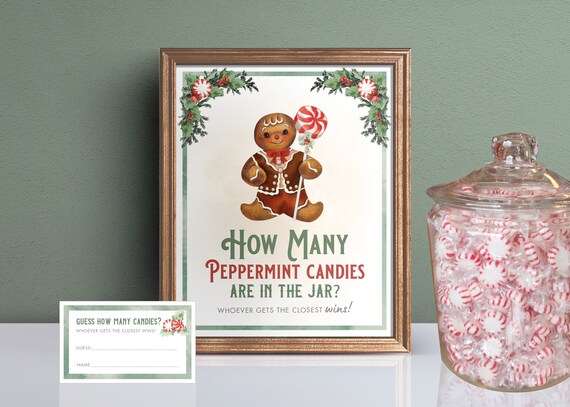 Christmas How Many Candies Game / Printable How Many Peppermint Candies ...
