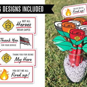 DIY Firefighter Bouquet / Gift for Him / Fireman Valentine / Fireman ...