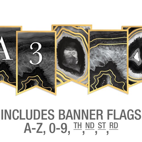 Custom Geode Crystal Printable Banner / Printable Decorations - Etsy