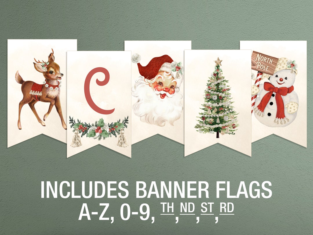 Custom Christmas Printable Banner: A-Z, 0-9 (PDF Download) - Etsy