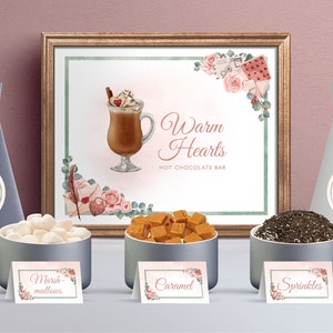 Valentine's Day Hot Cocoa Bar Kit / Printable Hot Chocolate Bar Set ...