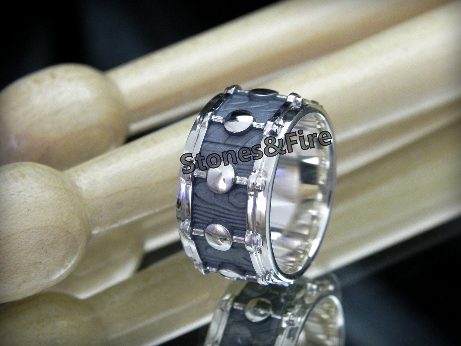 DRUMMERS RING Round Elements_drum Ring_musician Ring_musicain | Etsy